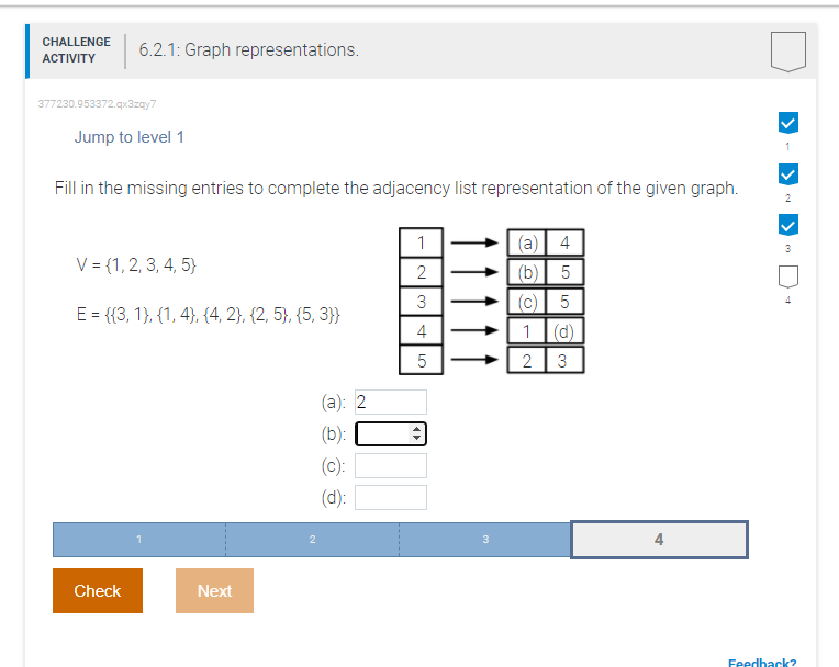 Solved CHALLENGE ACTIVITY 6.2.1: Graph representations. | Chegg.com