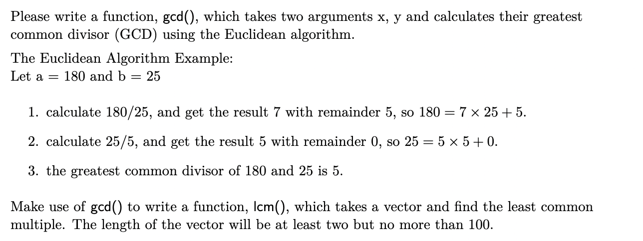 Solved Please write a function, ged(), which takes two | Chegg.com