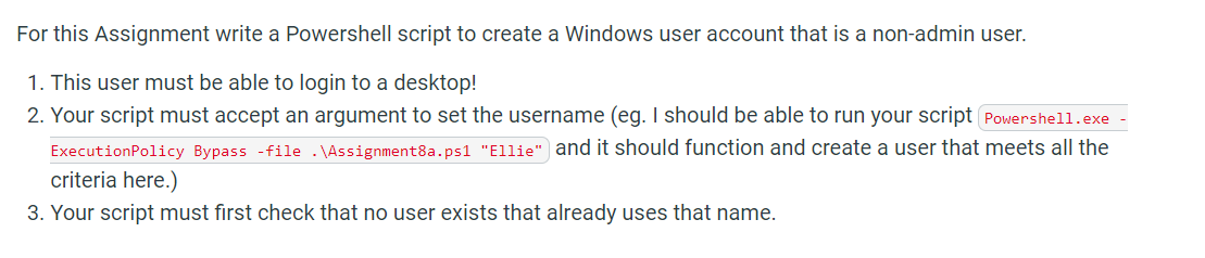 Solved For this Assignment write a Powershell script to | Chegg.com