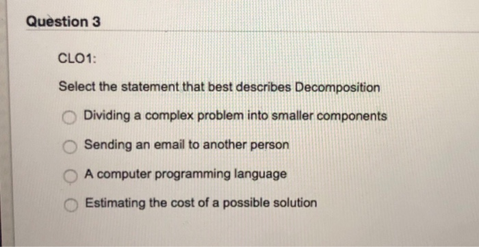 Solved Question 1 CLO5 Sara wants to comment the following | Chegg.com