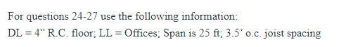 Solved DL = 60 psf; LL = 40 psf; span is 28 feet; 4'o.c. | Chegg.com