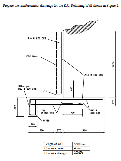 Prepare the reinforcement drawings for the R.C. | Chegg.com