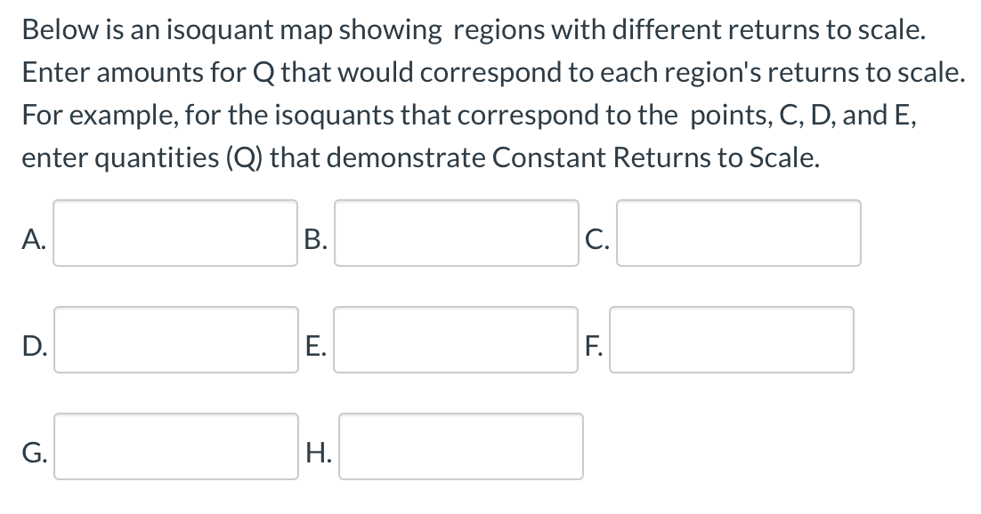 Solved Below is an isoquant map showing regions with | Chegg.com