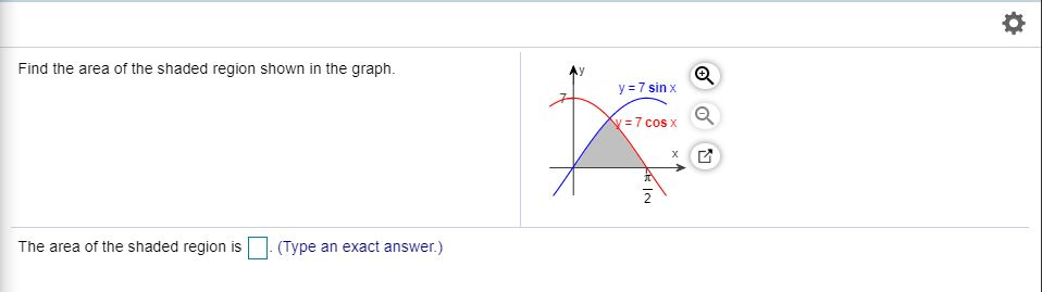 Solved Find the area of the shaded region shown in the | Chegg.com