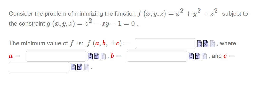 Solved Consider the problem of minimizing the function f (x, | Chegg.com