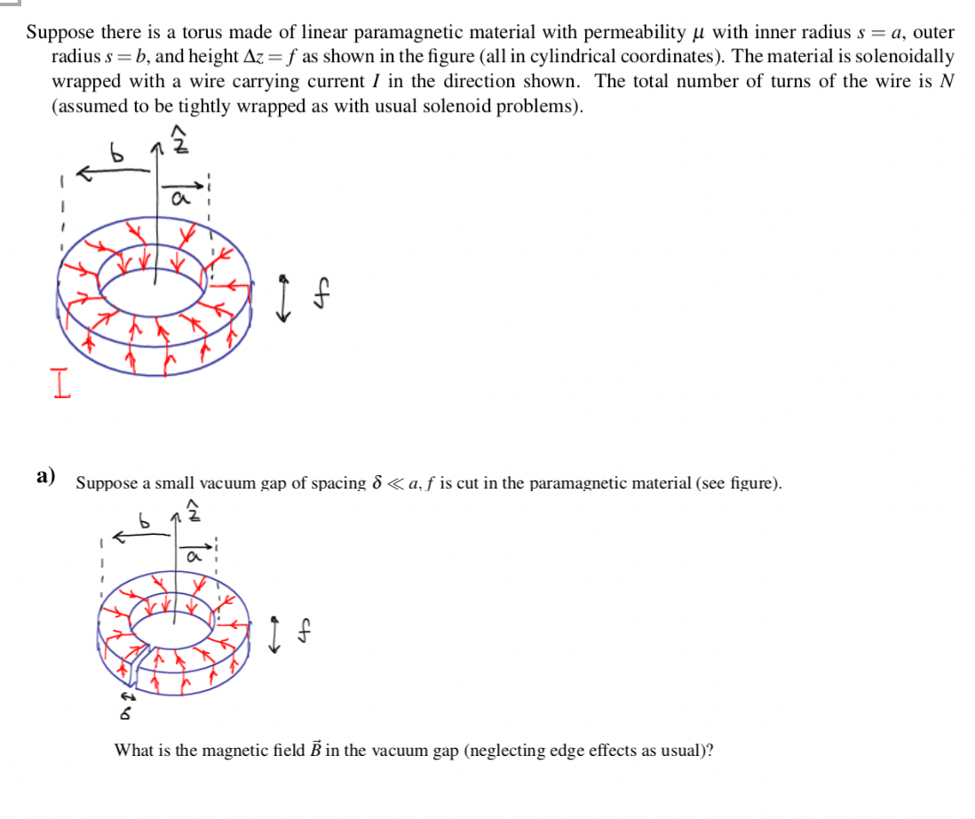Solved Suppose there is a torus made of linear paramagnetic | Chegg.com