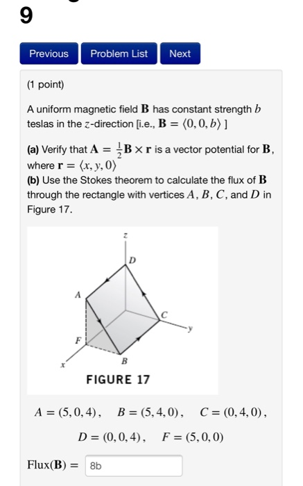 Solved 9 revious Problem ListNext (1 point) A uniform | Chegg.com