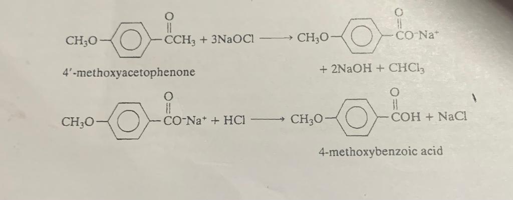 Solved 2naoh Chcl3 4 Methoxybenzoic Acid