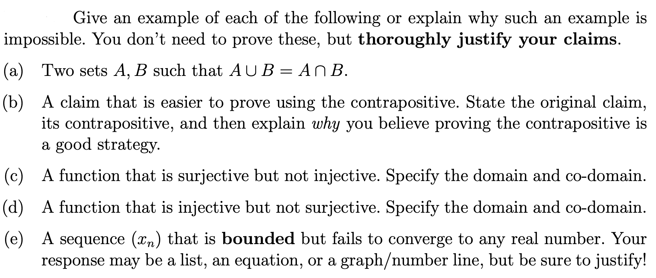 Solved Give an example of each of the following or explain | Chegg.com