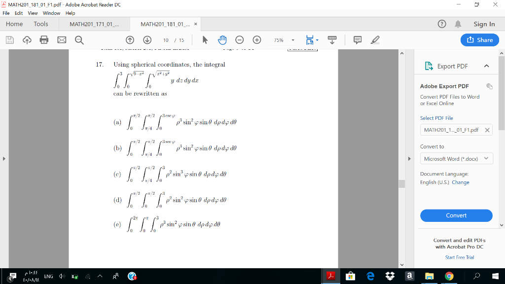 Solved -MATH201-181-01 Fİ .pdf-Adobe Acrobat Reader DC File | Chegg.com Solved -MATH201-181-01 Fİ .pdf-Adobe Acrobat Reader DC File | Chegg.com