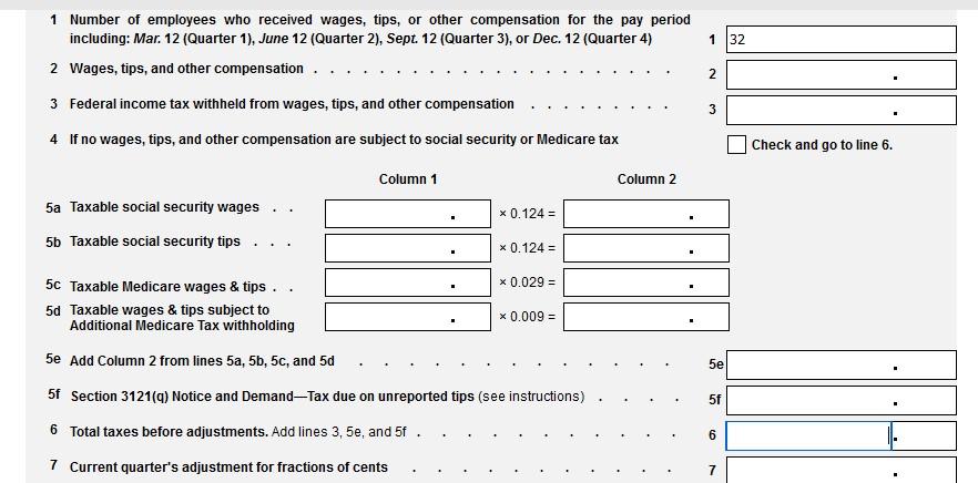 Complete Form 941 for the 1st quarter of 2020 for | Chegg.com