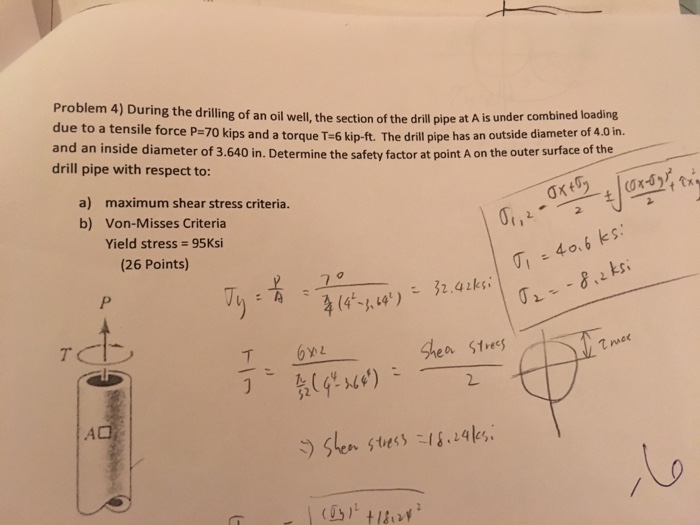 Solved During the drilling of an oil well, the section of | Chegg.com