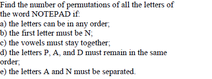 Solved Find the number of permutations of all the letters of | Chegg.com