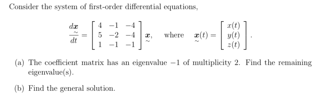 Solved Consider the system of first-order differential | Chegg.com