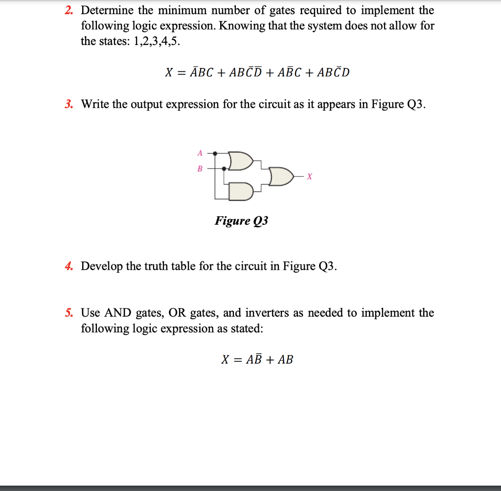 Solved 2. Determine the minimum number of gates required to | Chegg.com