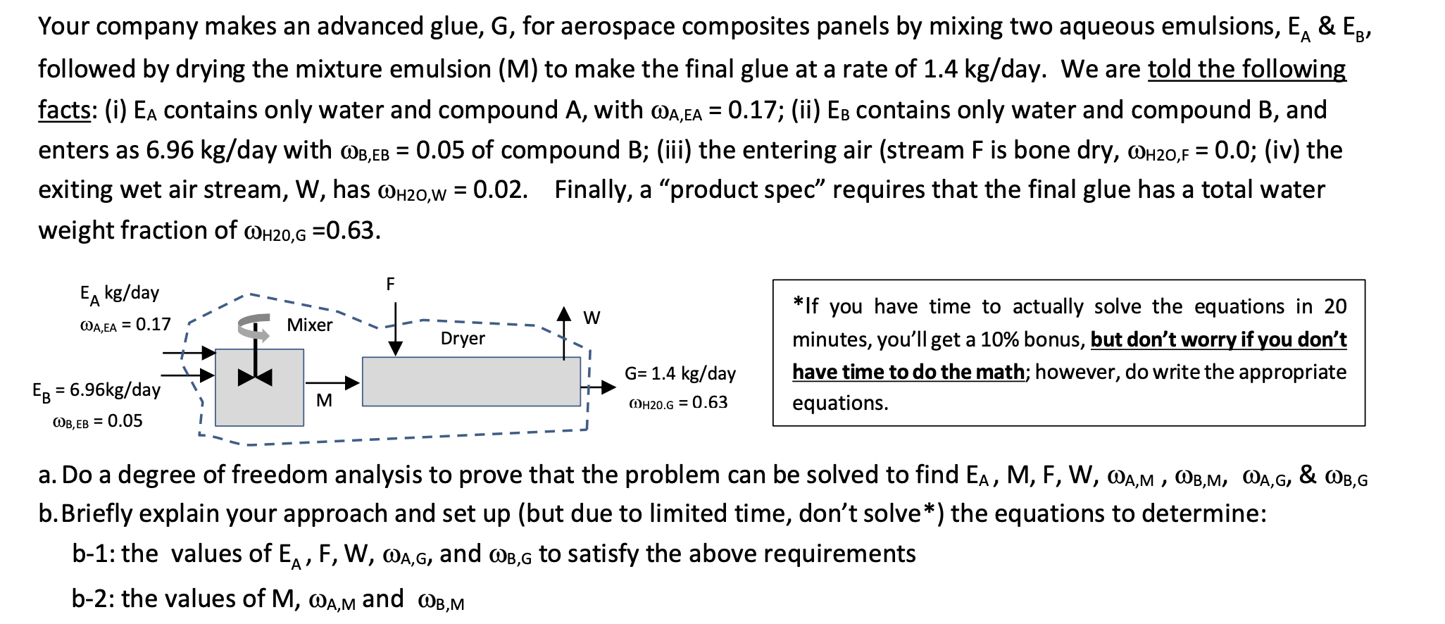Solved Your company makes an advanced glue, G, for aerospace | Chegg.com