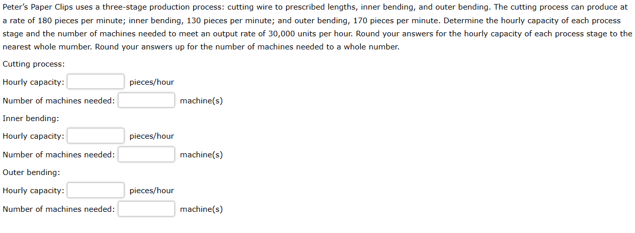 Solved Peter's Paper Clips uses a three-stage production | Chegg.com