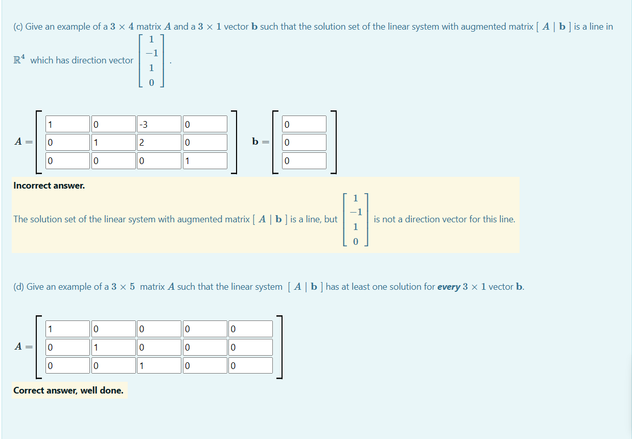 Solved Note: An m×n matrix has m rows and n columns. Note: | Chegg.com