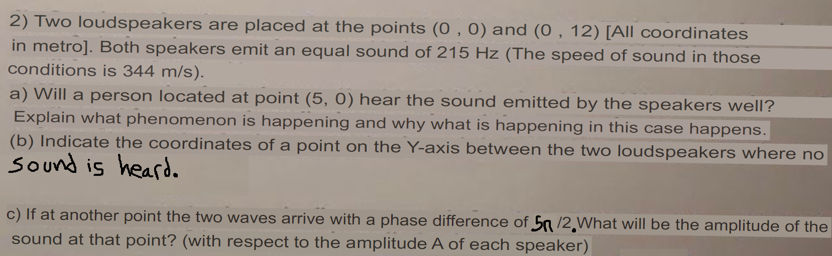 Solved PHYSICS | ACUSTICS Please provide a detailed | Chegg.com