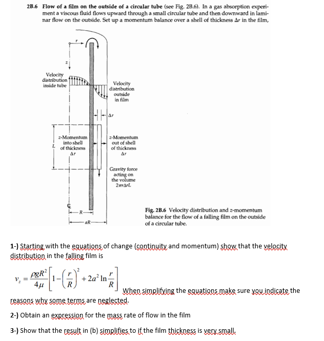 Solved 2B.6 Flow of a film on the outside of a circular tube | Chegg.com