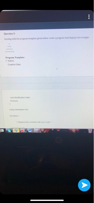 Solved Question 3: Starting with the program template given | Chegg.com