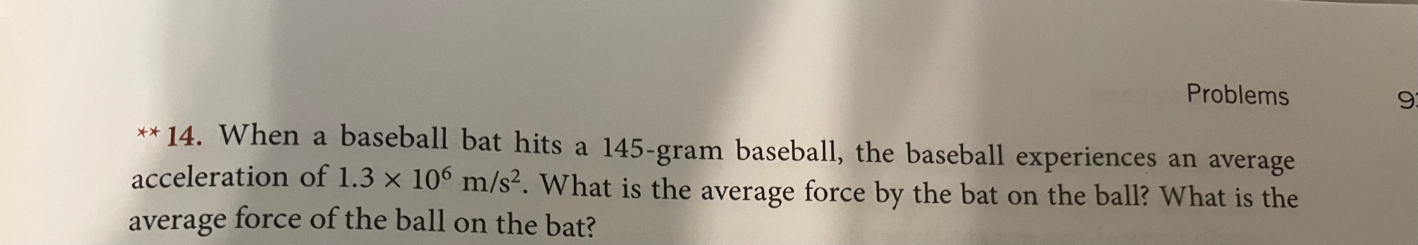 Solved Problems ** 14. When a baseball bat hits a 145 -gram | Chegg.com