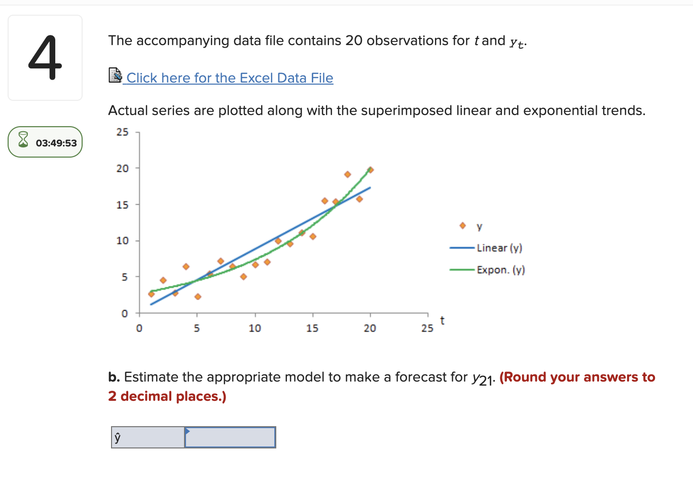 Solved The accompanying data file contains 20 observations | Chegg.com