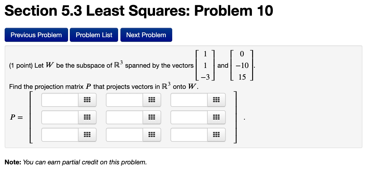 Solved Section 5.3 Least Squares: Problem 10 Previous | Chegg.com