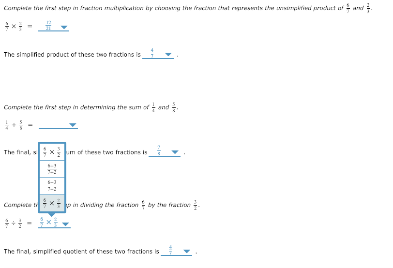 Solved Complete the first step in fraction multiplication by | Chegg.com