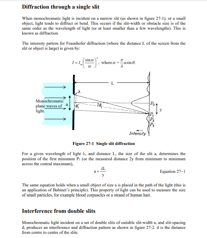 Solved Part A 3. Determine the width of the slits on the | Chegg.com