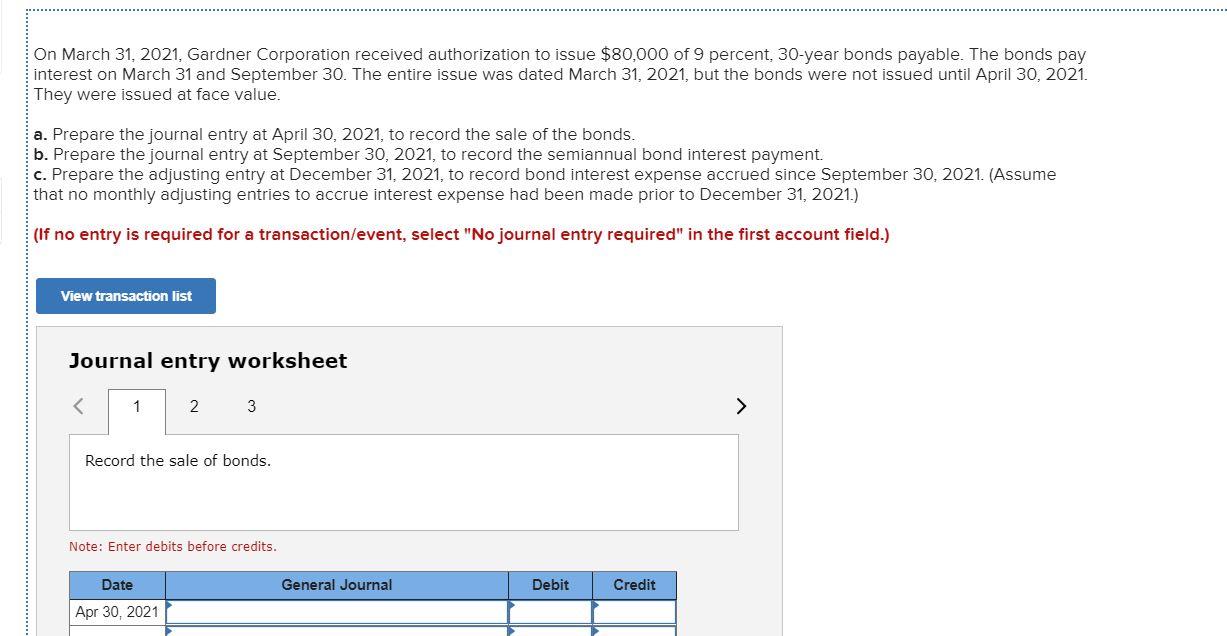 Solved On March 31, 2021, Gardner Corporation received | Chegg.com