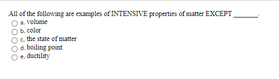 Solved All of the following are examples of INTENSIVE | Chegg.com