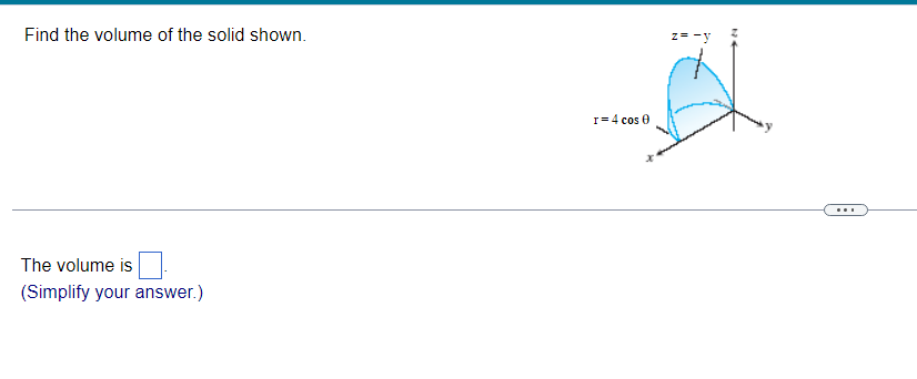 Solved Find the volume of the solid shown. The volume is | Chegg.com