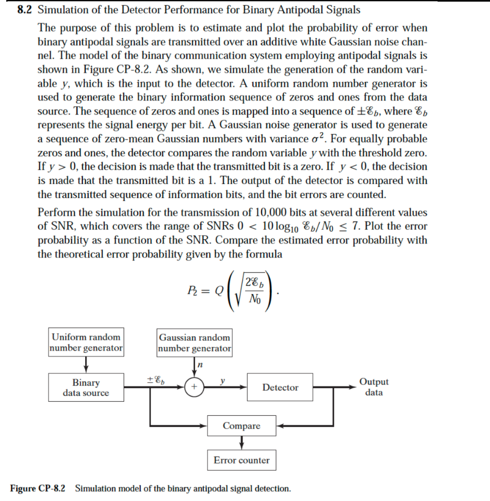 Solved 82 Simulation Of The Detector Performance For Binary 3238