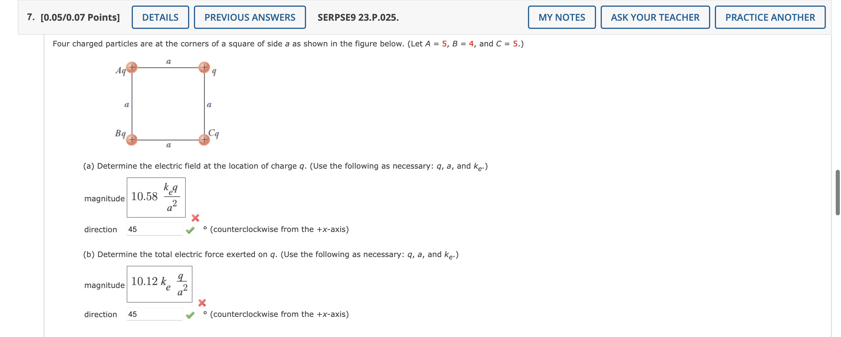 Solved Four charged particles are at the corners of a square | Chegg.com