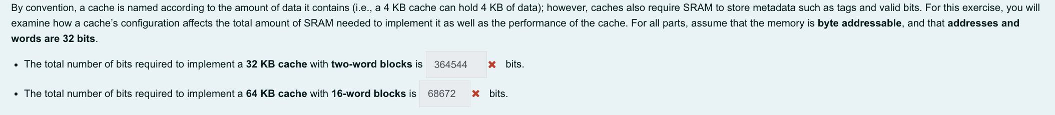 Solved words are 32 ﻿bits.The total number of bits required | Chegg.com