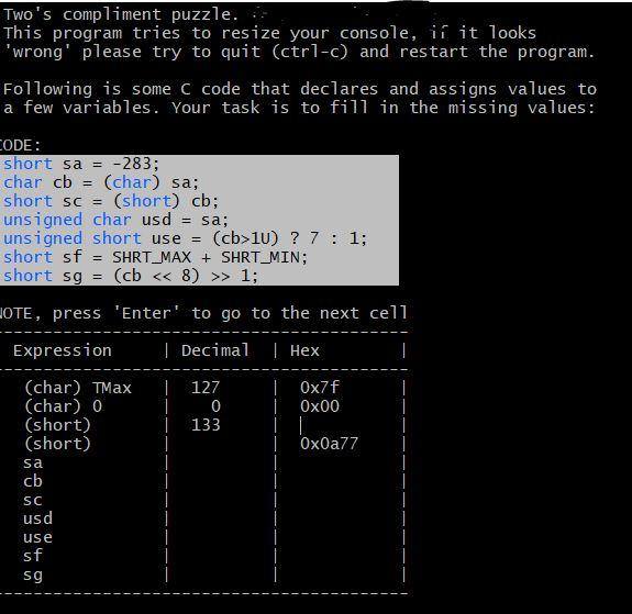 Solved Two's compliment puzzle. This program tries to resize | Chegg.com