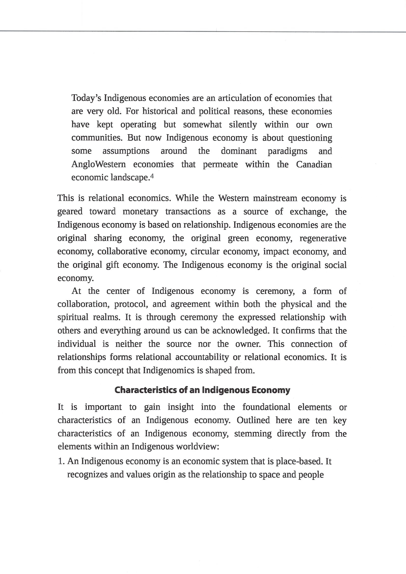 Solved Read Chapter 5 of Indigenomics, "The Indigenous | Chegg.com