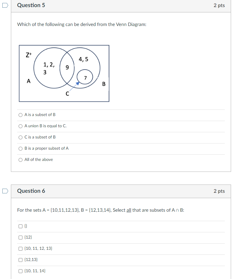 Solved Which of the following can be derived from the Venn | Chegg.com