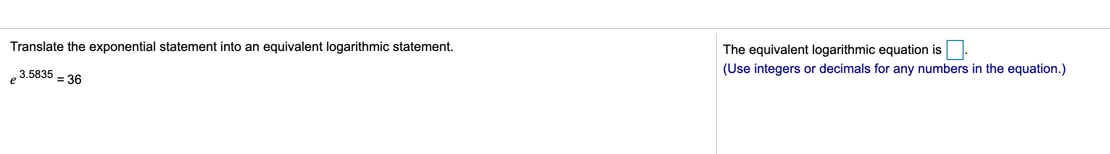 Solved Translate the exponential statement into an | Chegg.com