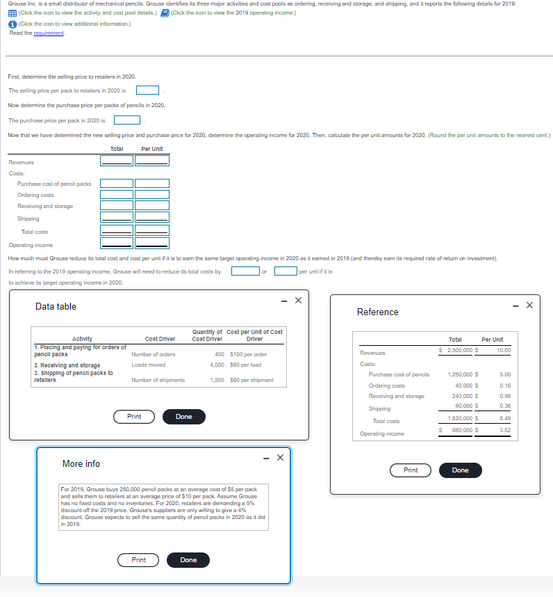 Solved (Click the icon to view the activity and cost pool | Chegg.com
