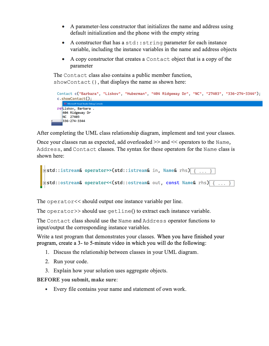 For this assignment, you will extend the Contact | Chegg.com