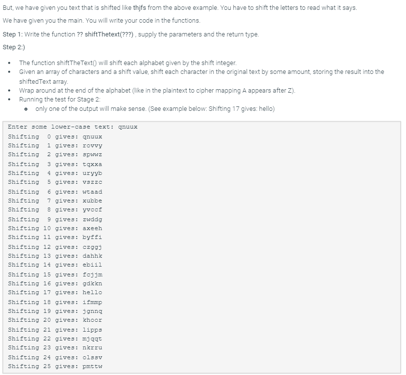 Solved 7.7 Caesar Cipher Today you will be decoding secret | Chegg.com