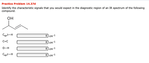 Solved Practice Problem 14.37d Identify the characteristic | Chegg.com