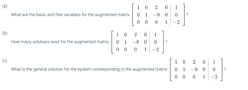 Solved (a) What are the basic and free variables for the | Chegg.com