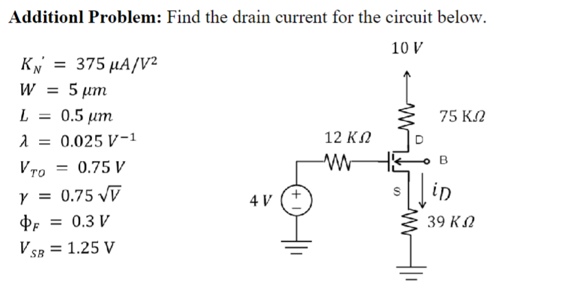 Solved Table 5 9 Mos Transistor Parameters Nmos Device Pmos