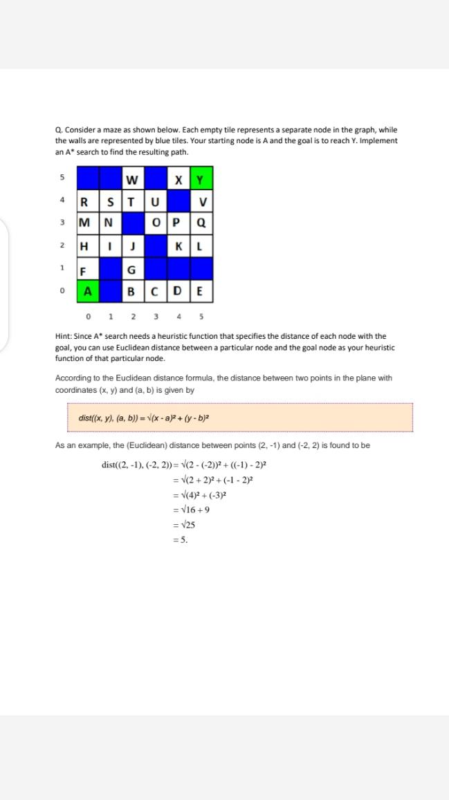 Solved Q. Consider a maze as shown below. Each empty tile | Chegg.com