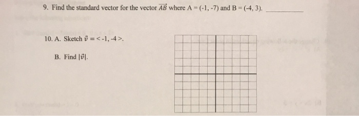 Solved Find the standard vector for the vector AB vector | Chegg.com
