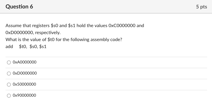Solved Assume that registers $ s0 and $ s1 hold the values | Chegg.com