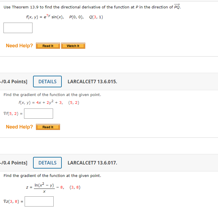 Solved Use Theorem 13 9 To Find The Directional Derivative